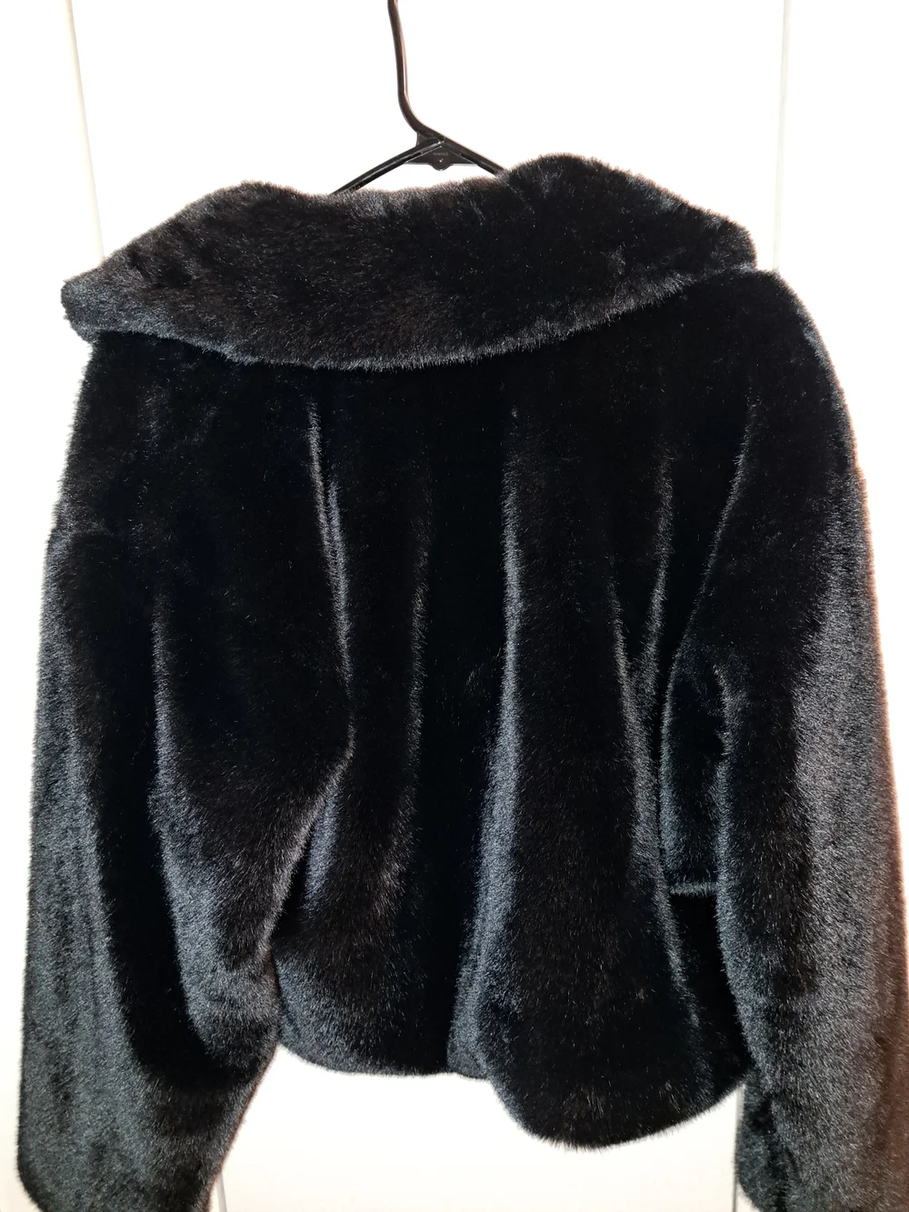 Jayley | Jackets & Coats | Jayley Black Faux Fur Cropped Jacket Coat L ...